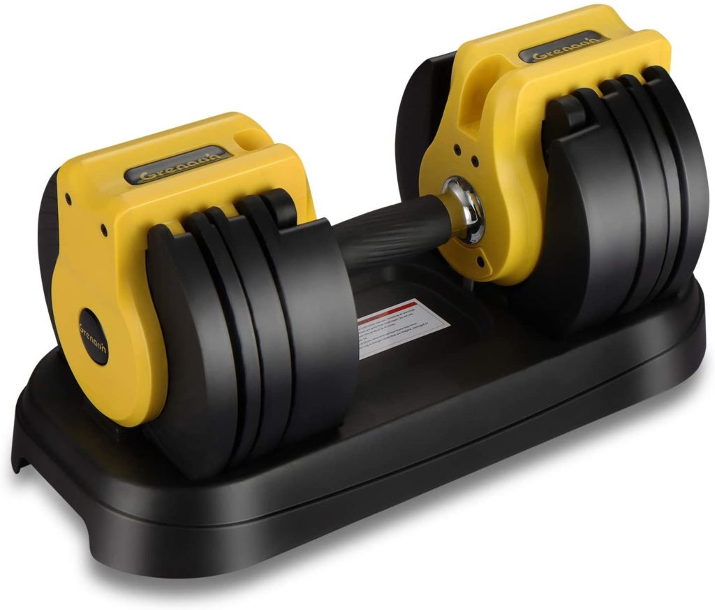 Grenaoh Fast Adjustable Dumbbell,30 lb Single Fitness Dumbbells with...