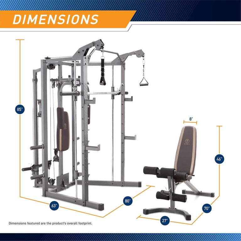Marcy Smith Cage Machine with Workout Bench and Weight Bar Home...
