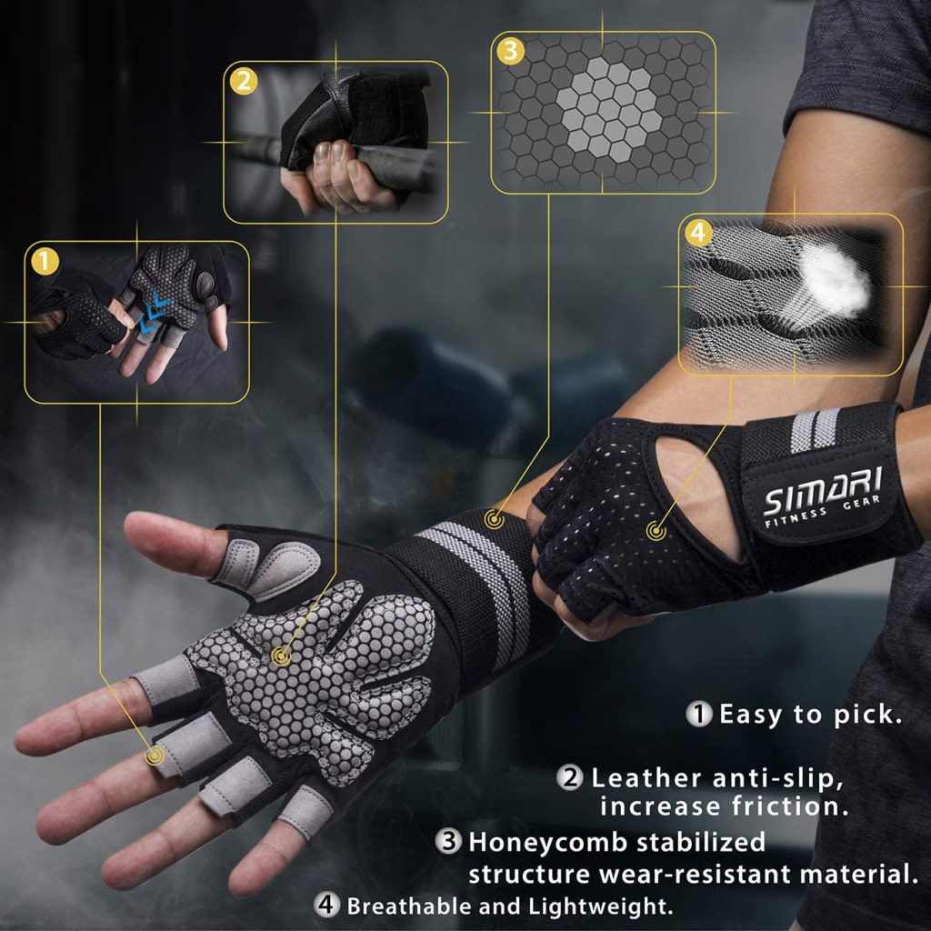 SIMARI Workout Gloves Mens and Women Weight Lifting Gloves with...