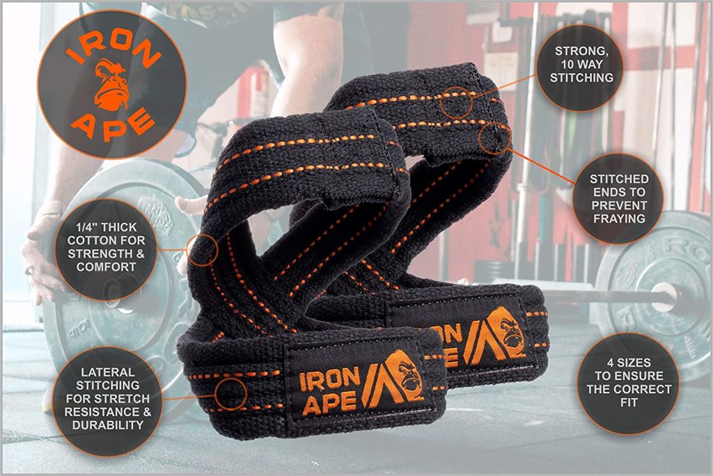 IRON APE Figure 8 Straps for Deadlift, Weight Lifting, Shrugs, and...