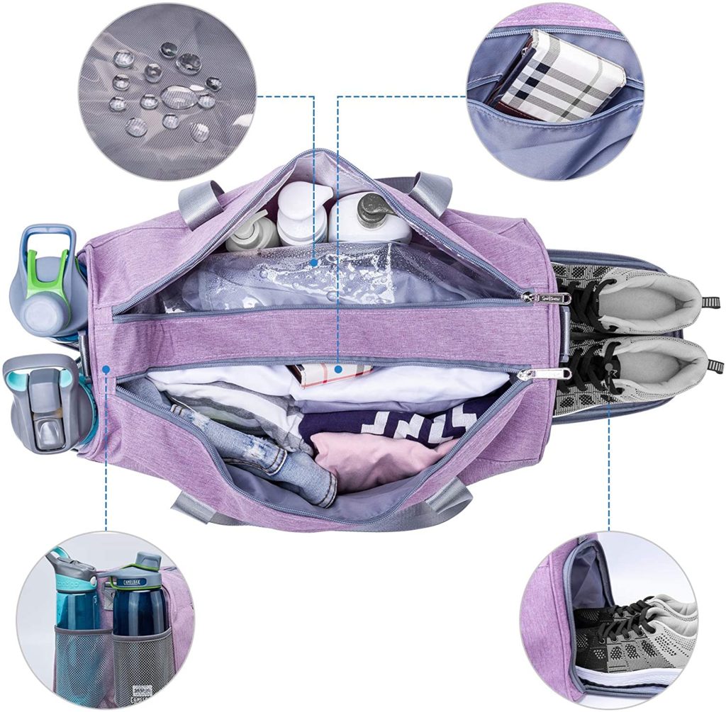 Sports Gym Bag with Wet Pocket & Shoe Compartment Fitness Workout...