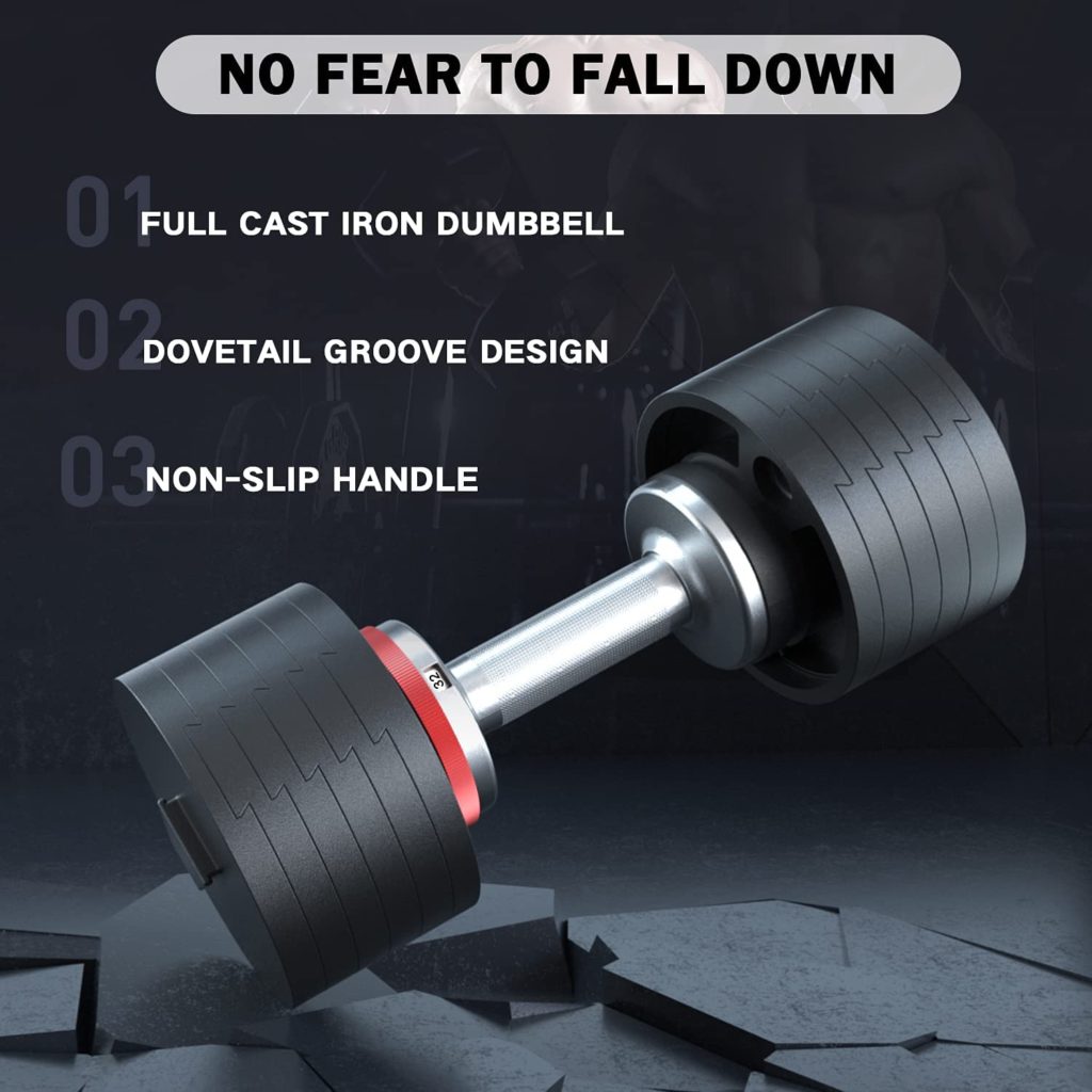 Loyo Adjustable Dumbbell Fast Adjustable Weights Dumbbell Set 50lbs...
