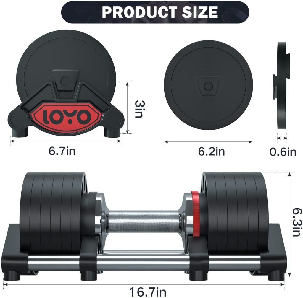 Loyo Adjustable Dumbbell Fast Adjustable Weights Dumbbell Set 50lbs...