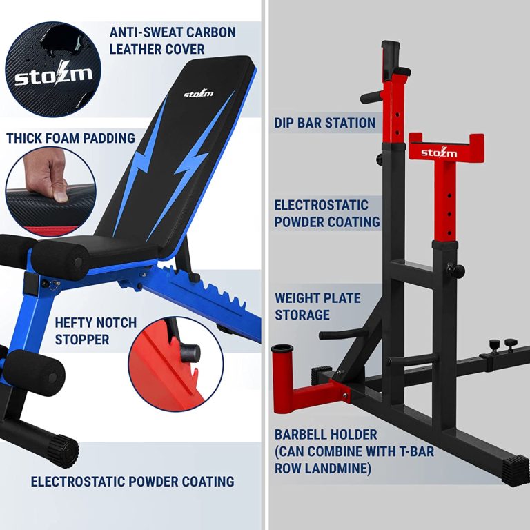 STOZM Home Fitness Station with Weight Training Set of 14-Gauge...