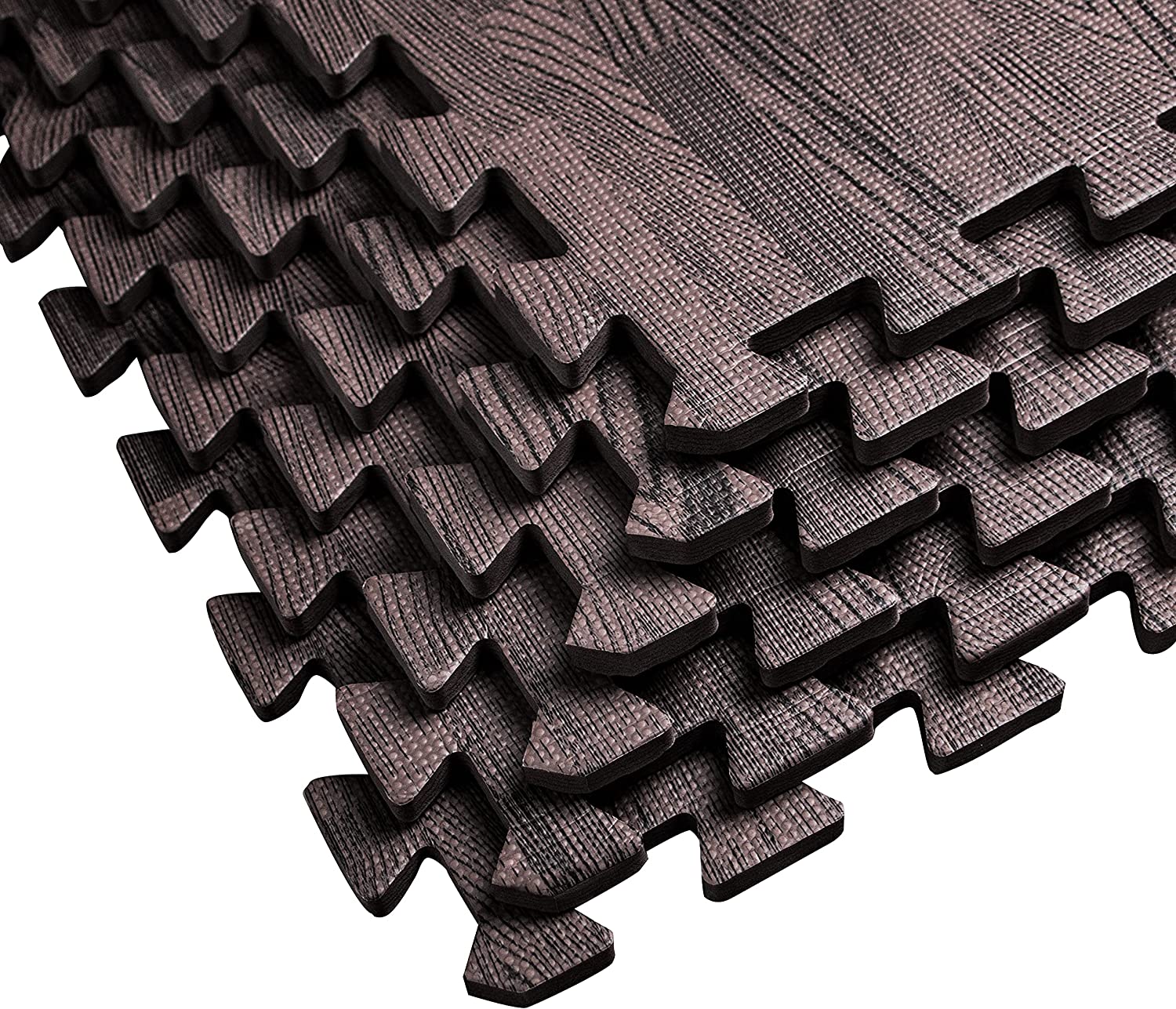 Yes4All Wood Grain Floor Mats Interlocking Exercise Foam Mats – Cover...