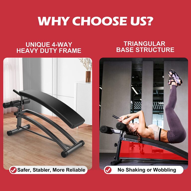Gym-Quality Sit Up Bench with Reverse Crunch Handle - Solid...