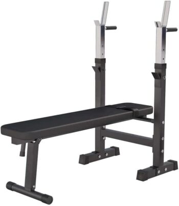 GORILLA SPORTS® Weight Bench with Barbell Rack - Adjust...