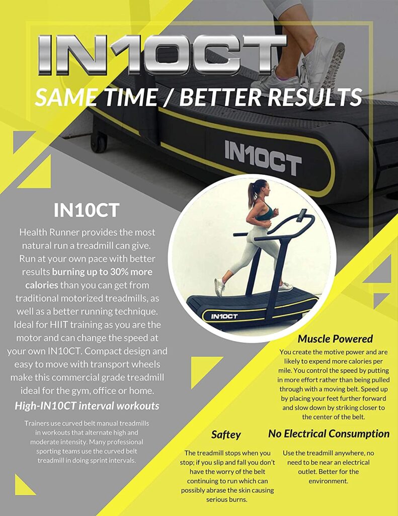 IN10CT (Intensity) Health Runner Curved Manual Treadmill ...