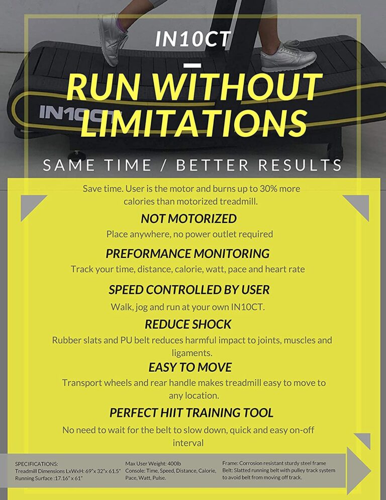IN10CT (Intensity) Health Runner Curved Manual Treadmill ...