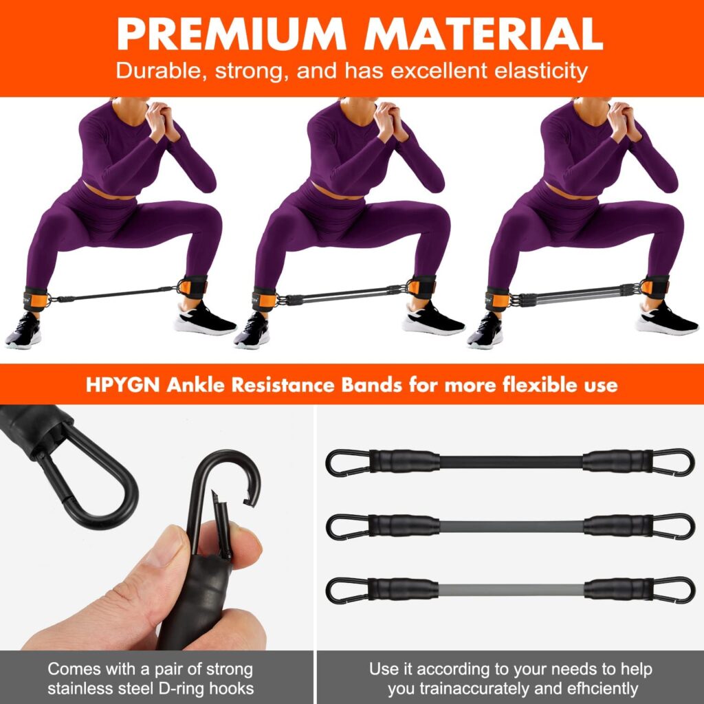 Ankle Resistance Bands with Cuffs, Ankle Bands for Working Out...