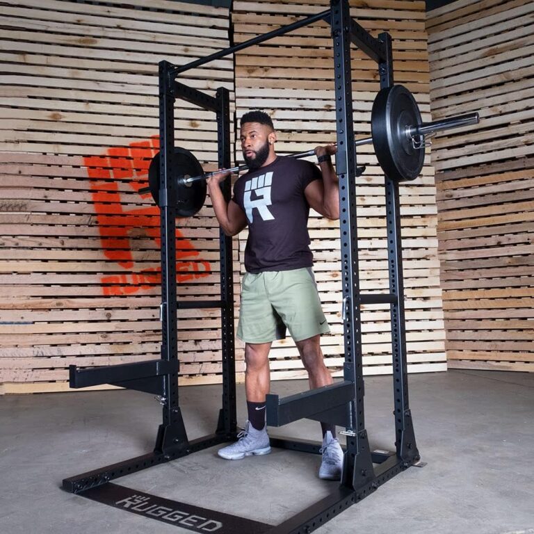 Heavy Duty Strength Training, Extended Half Rack Package with...