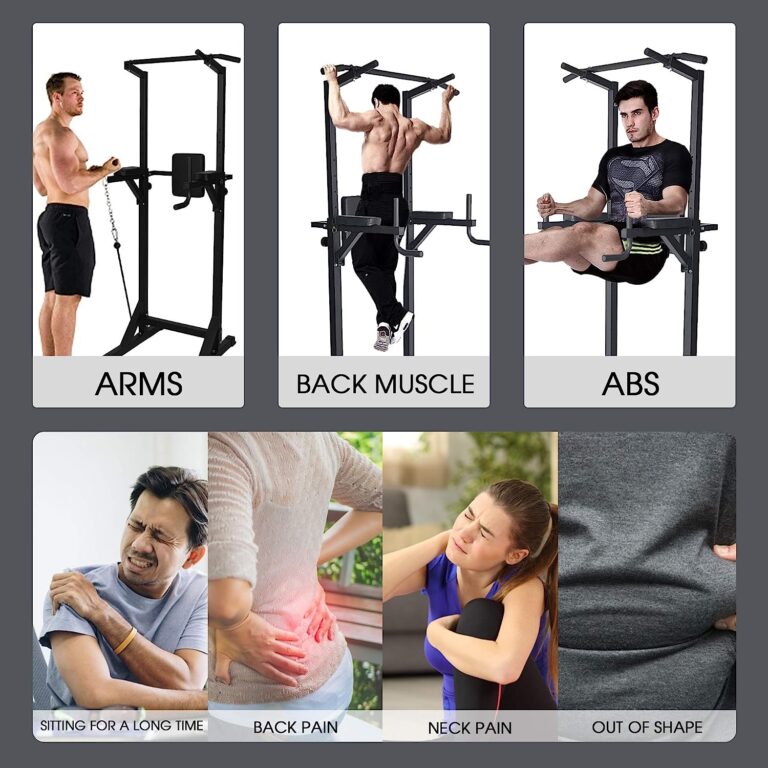Dporticus Power Tower Workout Dip Station Multi-Function Home...