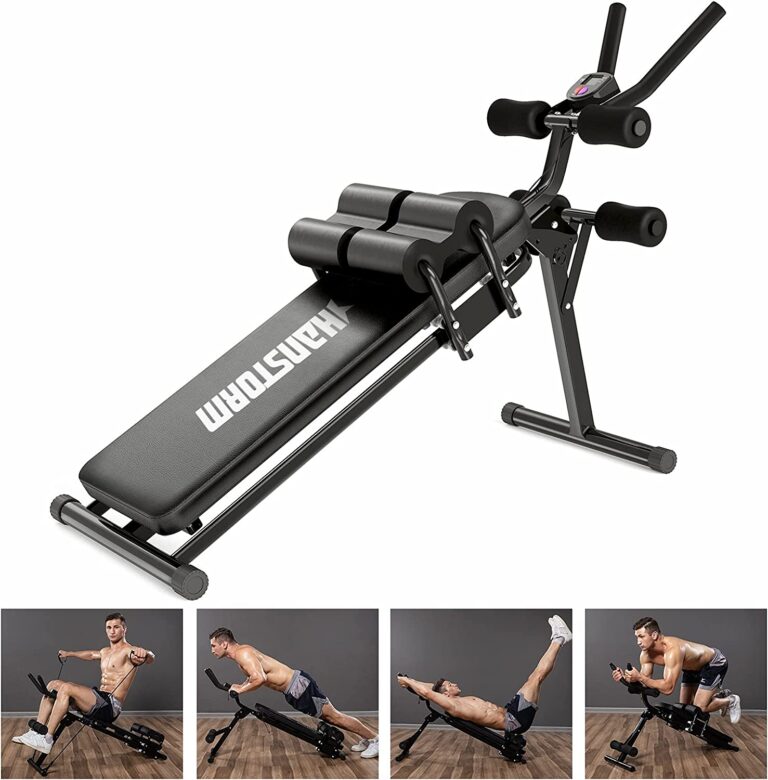 HANSTORM Adjustable Folding Sit Up Bench Workout, Ab...