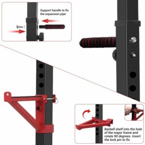 CANPA Squat Rack, Adjustable Barbell Rack Strength Training...