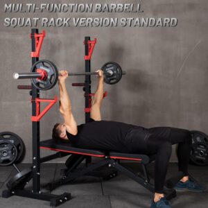 CANPA Squat Rack, Adjustable Barbell Rack Strength Training...