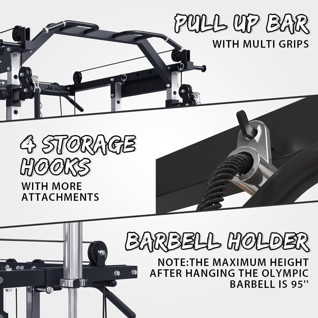 ER KANG Power Cage, 1500LBS Power Rack Cage with Cable...