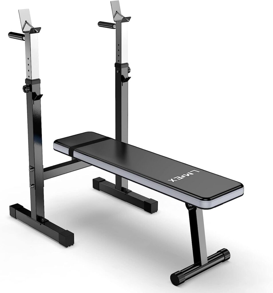Lmdex Adjustable Weight Bench Press with Squat Rack Folding...