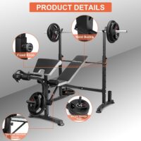 Edostory Olympic adjustable Weight Bench Set, Workout ...