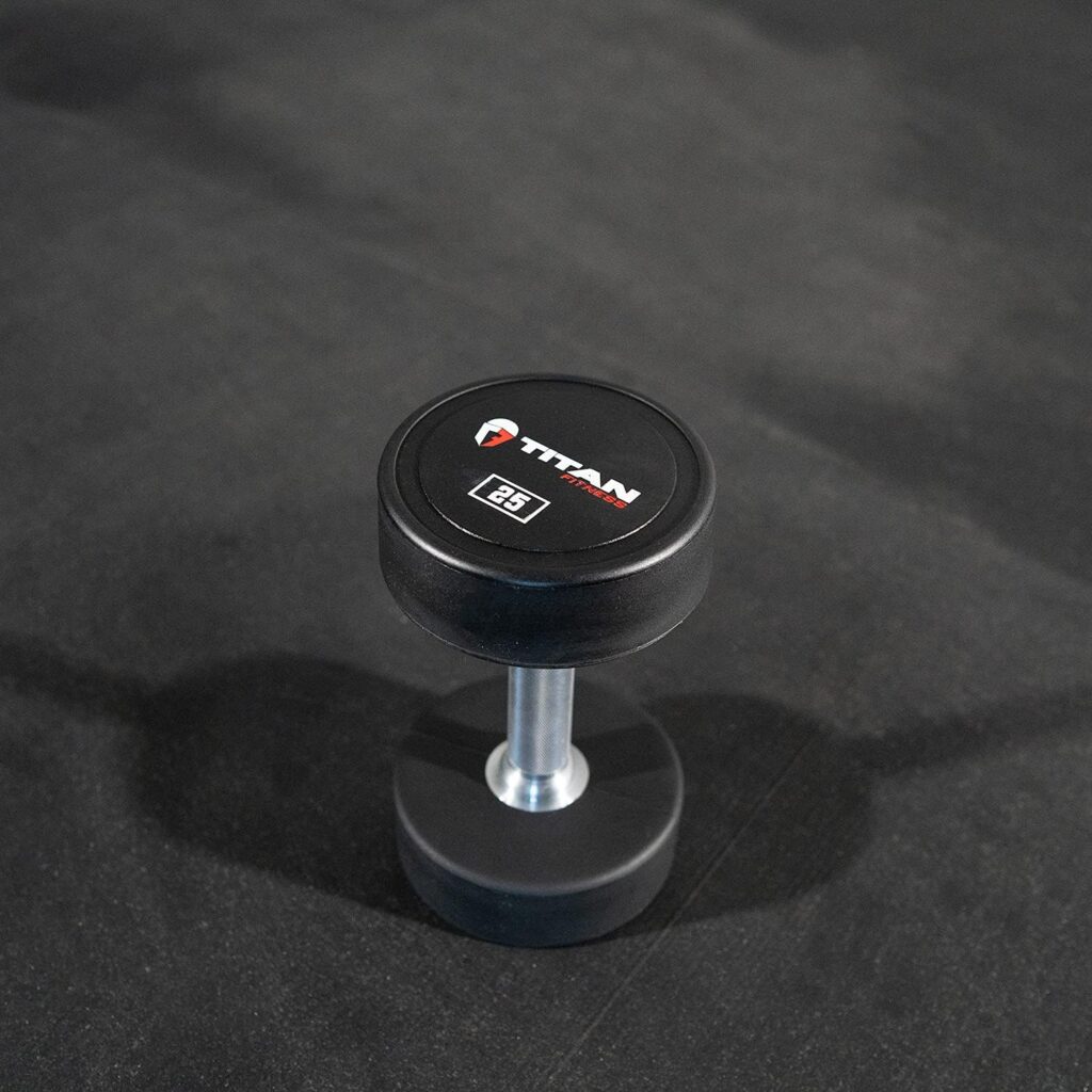 Titan Fitness 25 lb. Pair Round Urethane Dumbbells - GYM READY EQUIPMENT
