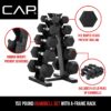 CAP Barbell 150 LB Dumbbell Set with Rack, Color Series - GYM READY ...