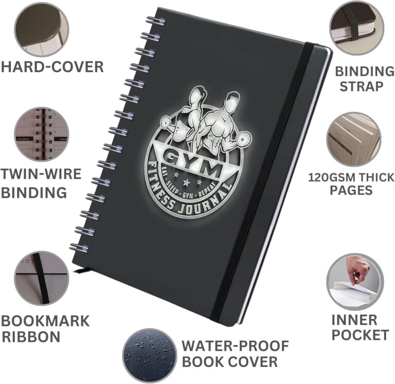 Fitness Journal & Workout Planner - Hardcover A5 Gym Log ...