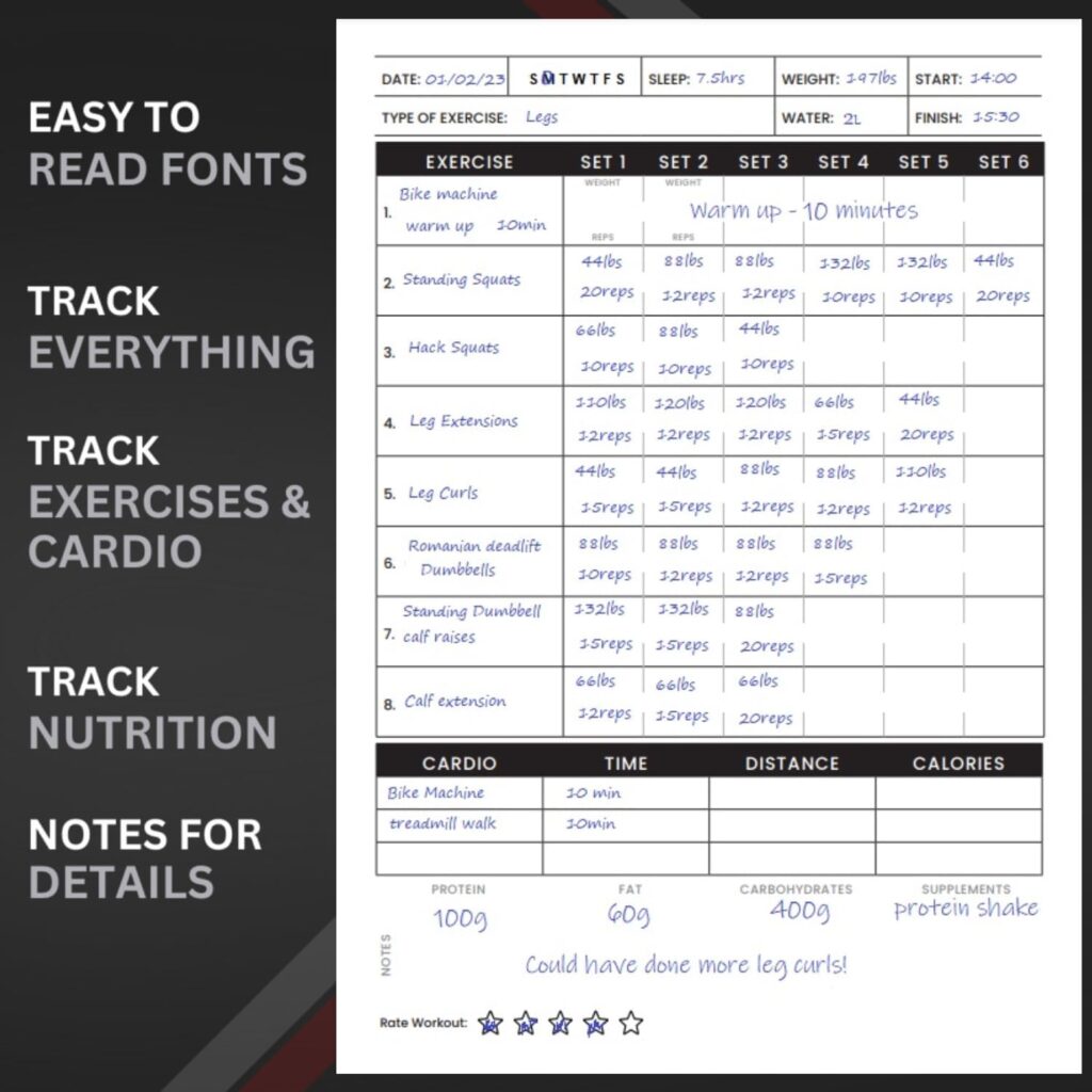 Fitness Journal & Workout Planner - Hardcover A5 Gym Log ...