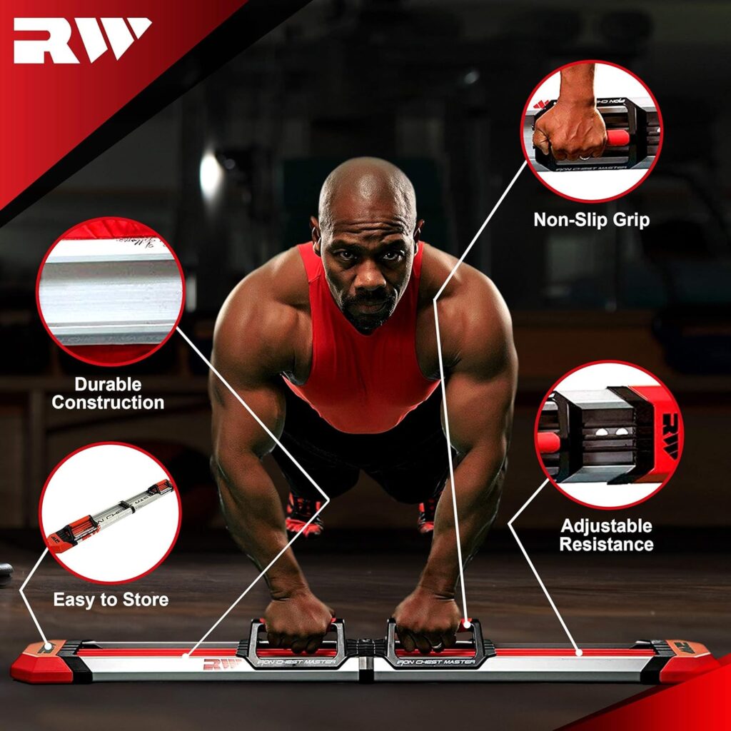 IRON CHEST MASTER Push Up Bar | At Home Workout ...