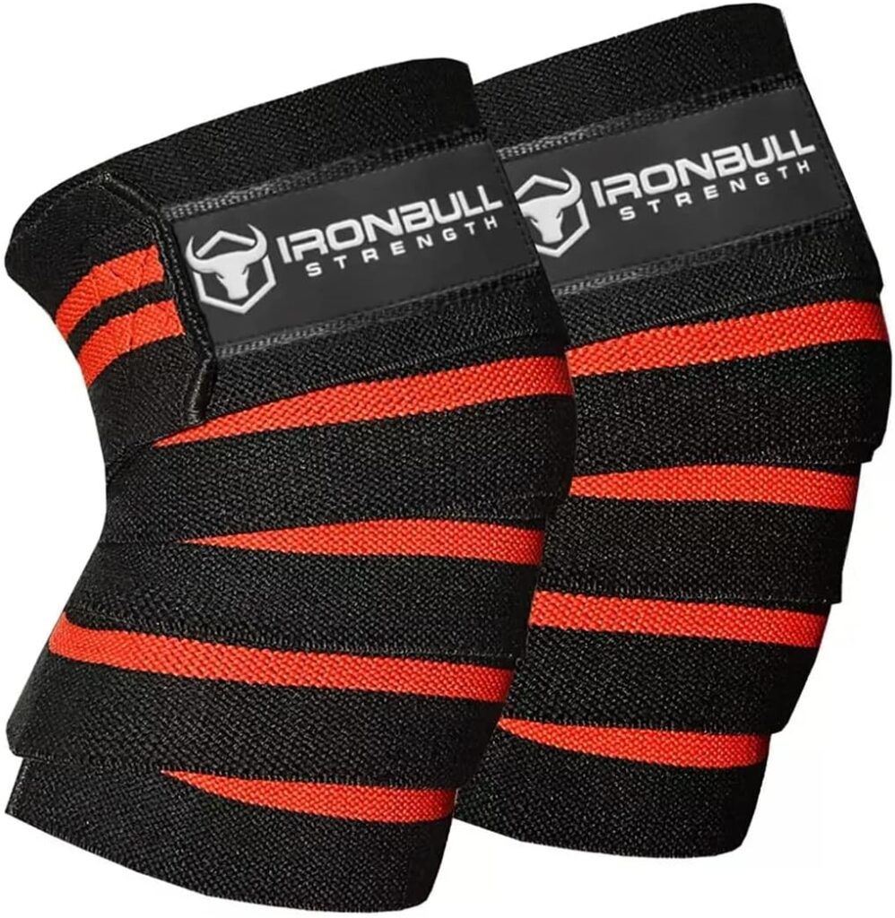 Iron Bull Strength Knee Wraps (1 Pair) - 80" Elastic Knee and ...