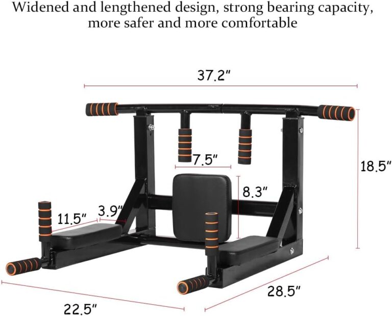 NEWAN Pull Up Bar Wall Mounted Chin Up Bar Multi-Grip Full...