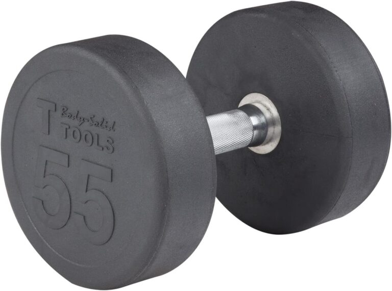 Premium Round Rubber Dumbbells Single, Hand Weights For...