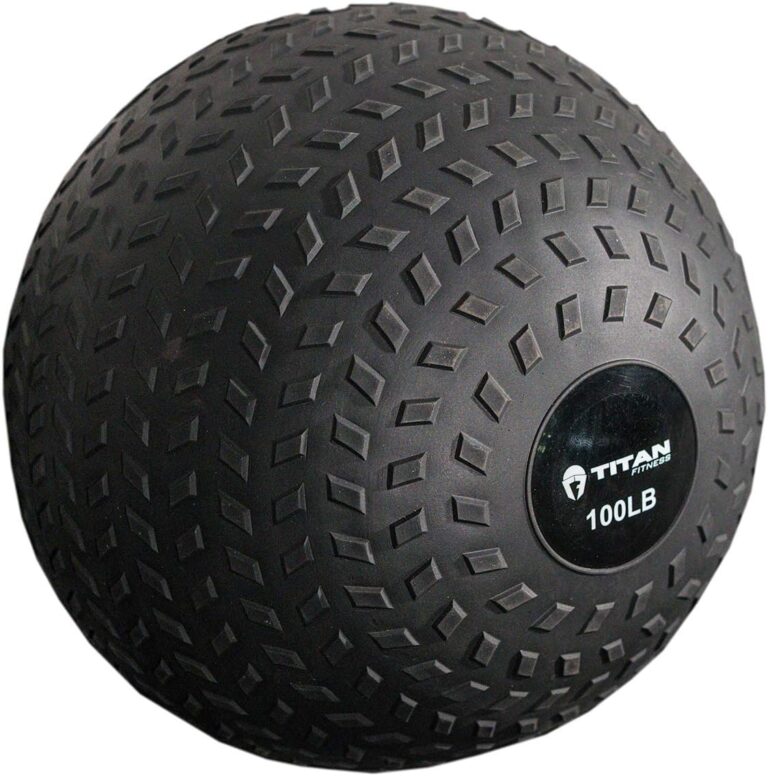Titan Fitness 100 LB Rubber Tread Slam Ball, Dead Bounce, 14in...
