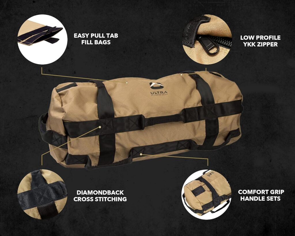 Ultra Fitness Workout Exercise Sandbags - Heavy Duty Sand...