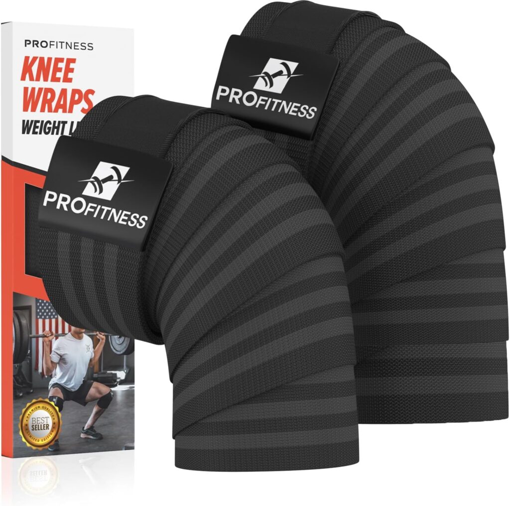 Weight Lifting Knee Wraps (Pair) - 78" Length Knee Wraps for...
