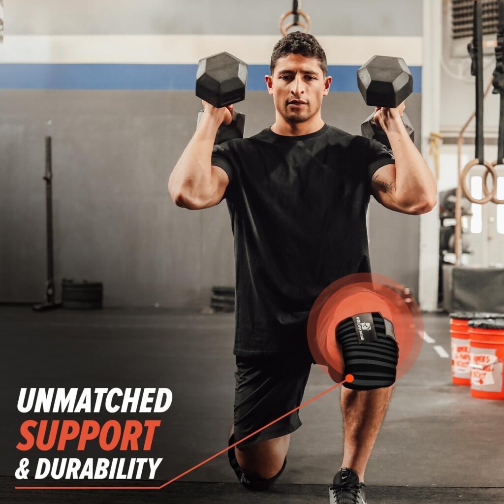 Weight Lifting Knee Wraps (Pair) - 78" Length Knee Wraps for...