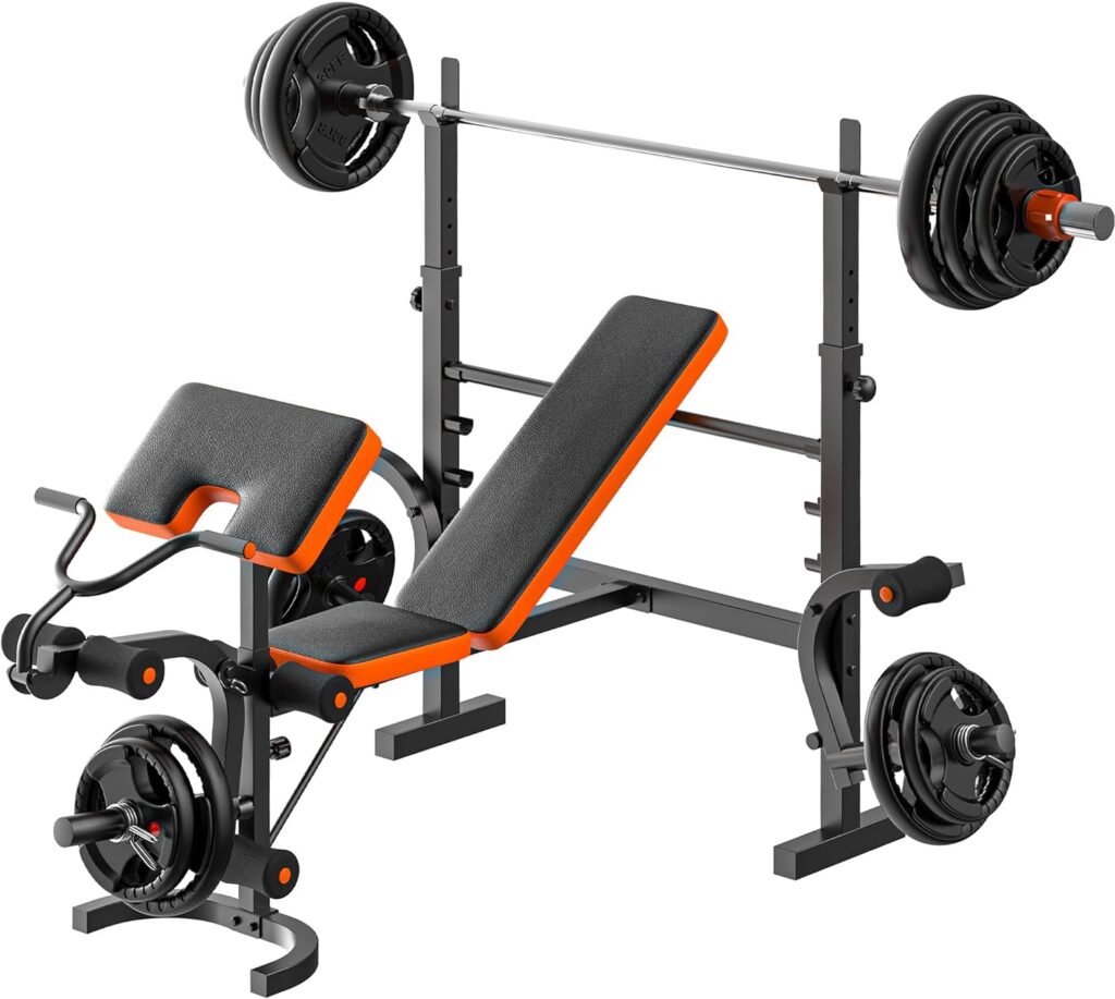 XDDIAS Adjustable Weight Bench, Bench Press with Squat...