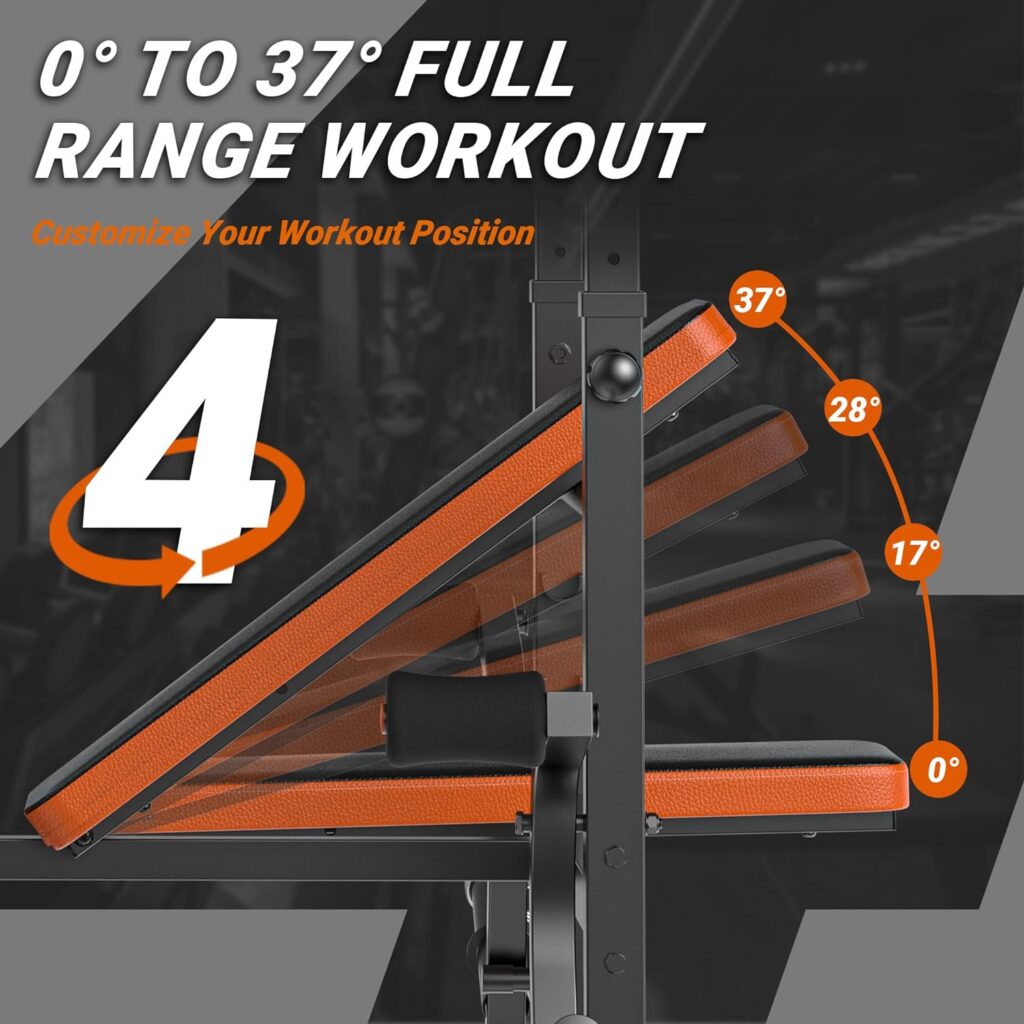XDDIAS Adjustable Weight Bench, Bench Press with Squat...