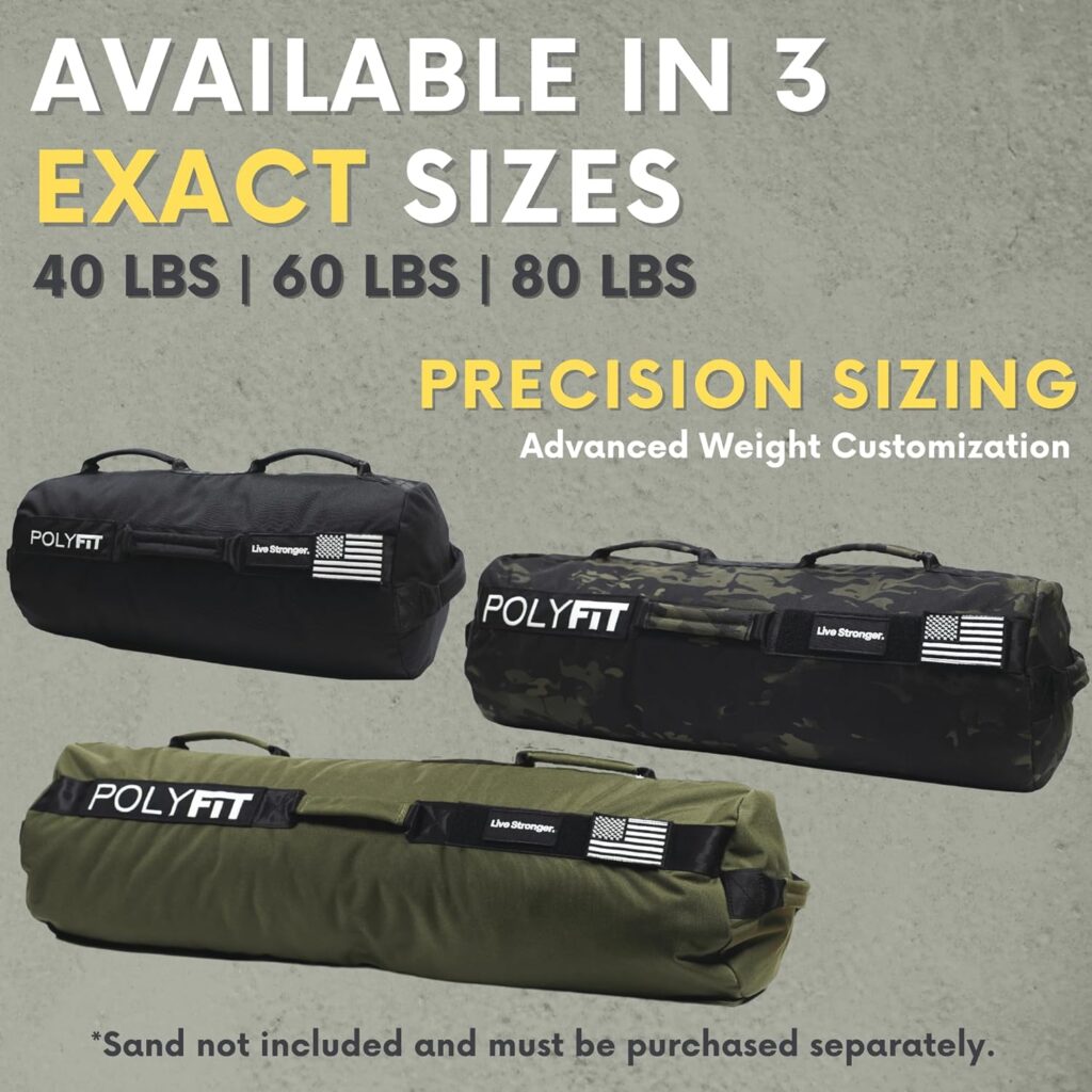 Polyfit Sandbag Pro - Workout Sandbag with Triple Velcro ...
