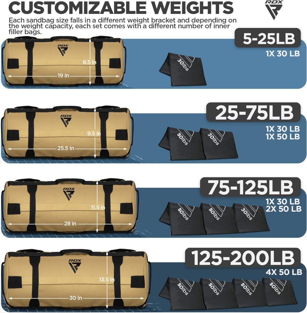 RDX Sandbag for Fitness Weights Training, Unfilled Power Bags...
