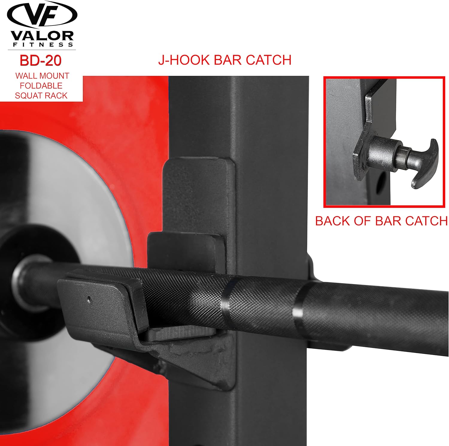 Valor Fitness Squat Rack With Pull Up Bar Wall Mount Folding 