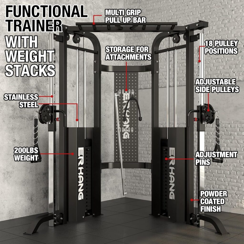 ER KANG Functional Trainer with Selectorized Weight Stack...
