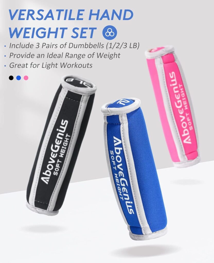 AboveGenius Hand Weights Set for Women&Men,Soft Dumbbells...