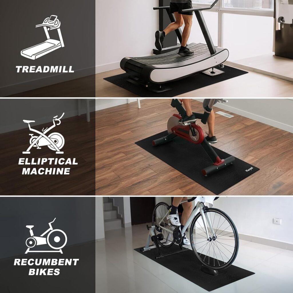 Kuyal Bike Mat Compatible with Recumbent Bikes & Treadmill