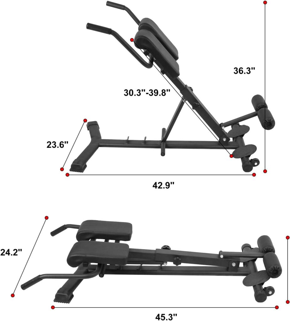 UNIAXIS Foldable Roman Chair Hyperextension Bench ab ...