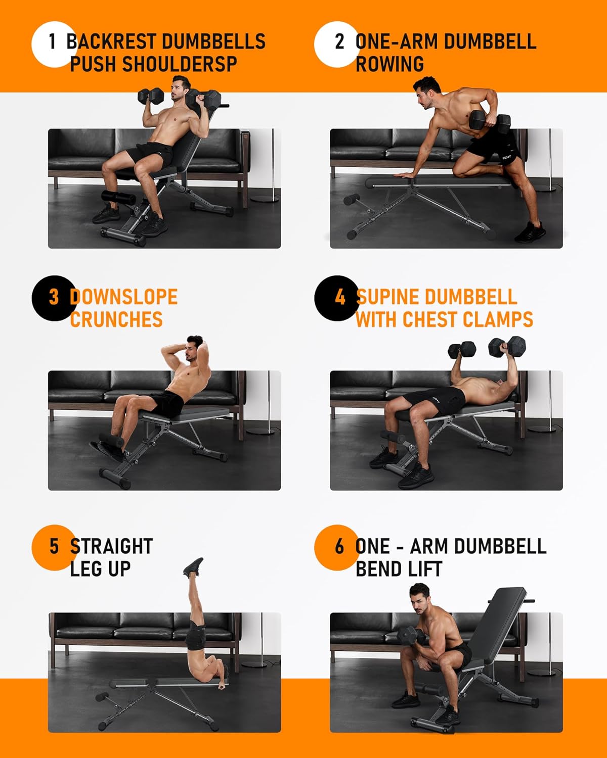 KURONO 90° Adjustable Weight Bench Workout Bench, 800 LB ...