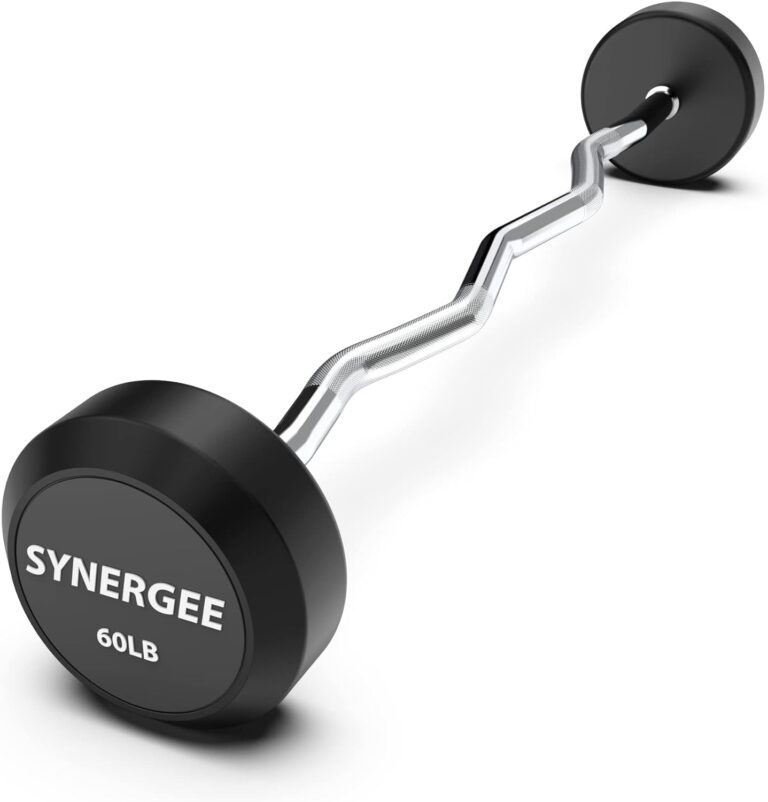 Synergee Fixed Easy Curl Bar Pre Weighted Curved Steel Bar...