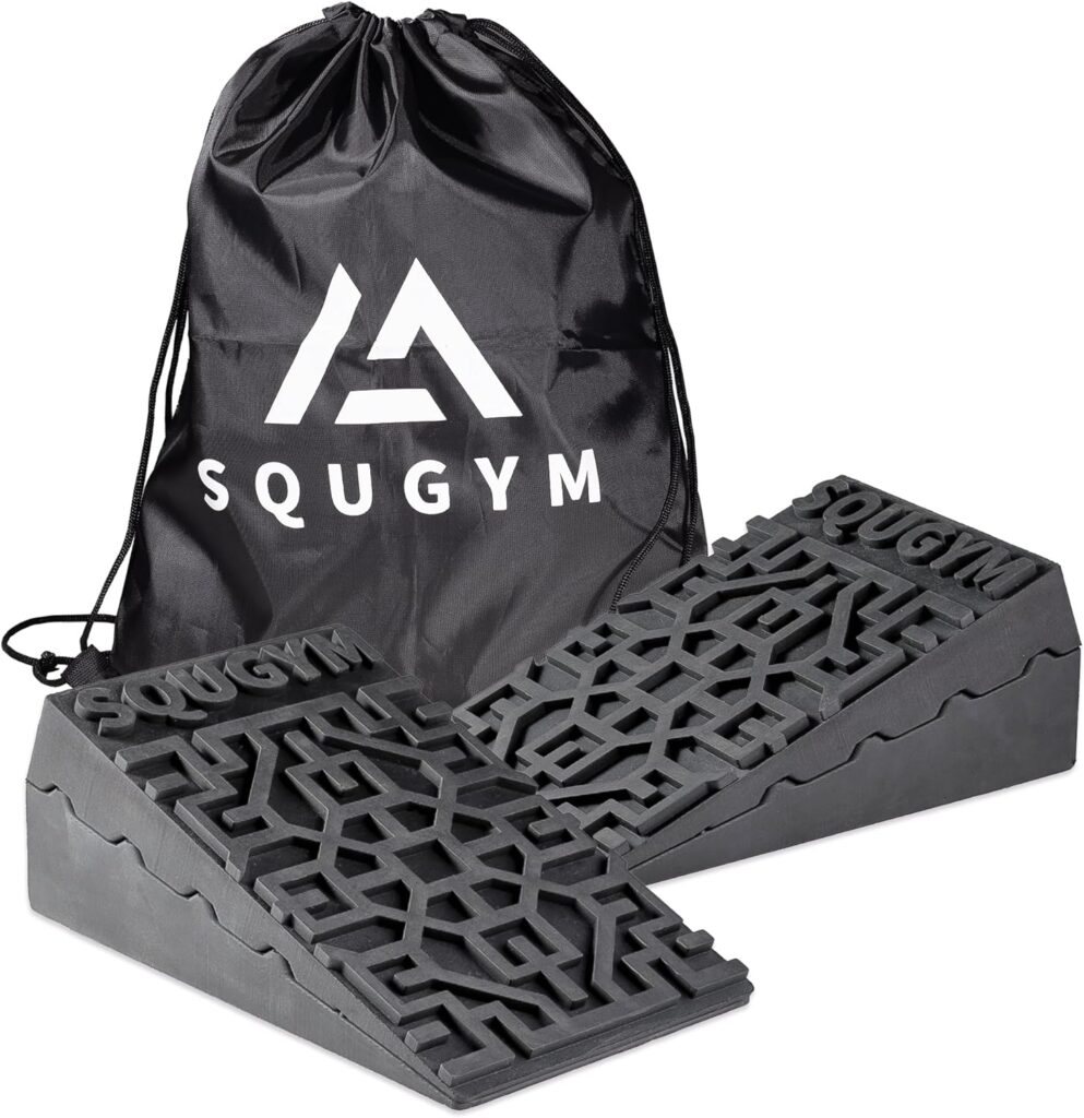 Squat Wedge Block- Heel Elevated Squat wedge- Adjustable...